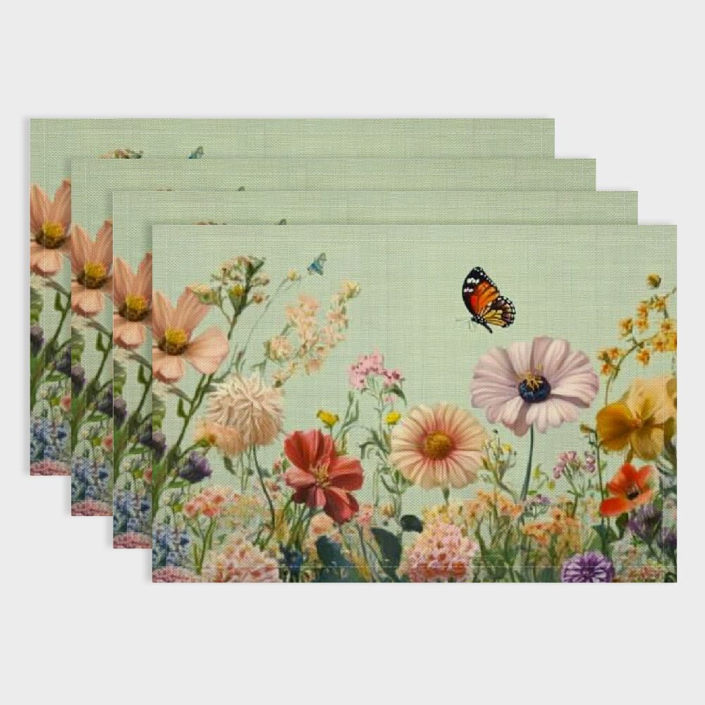 SHERONV Table Placemats Set of 4/Table Mats Set of 4,Washable Wipeable ...