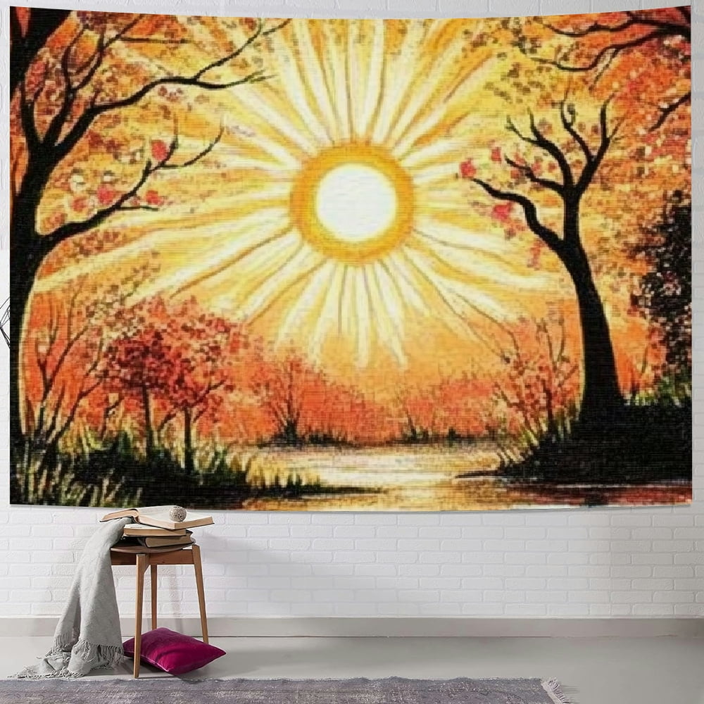 SHERONV Tree of Life Tapestry Psychedelic Sun Forest Tapestry Colorful ...