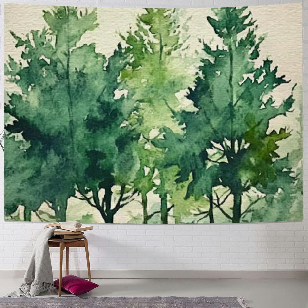 SHERONV Trees Green Colors Tapestry Wall Hanging Unique Style Graphic ...
