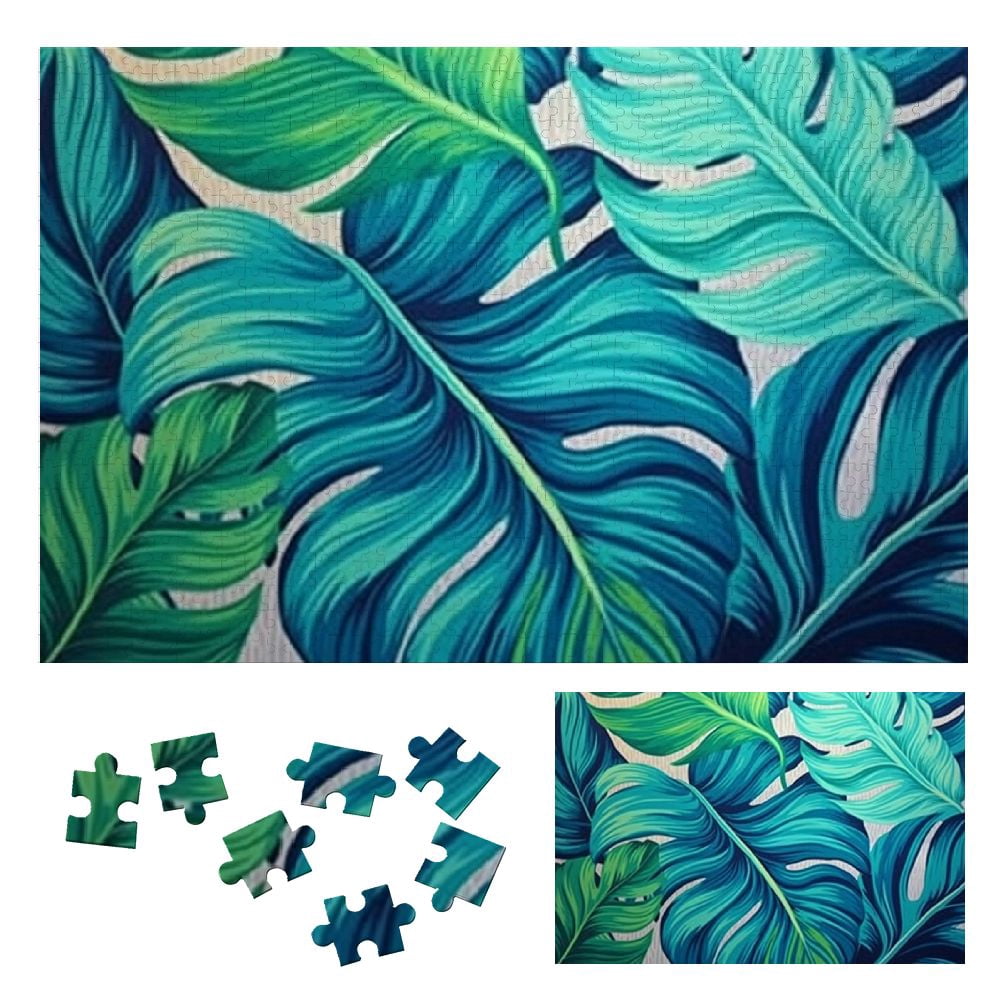 SHERONV Tropical Leaf Wooden Jigsaw Puzzle Challenging Difficult Wood ...