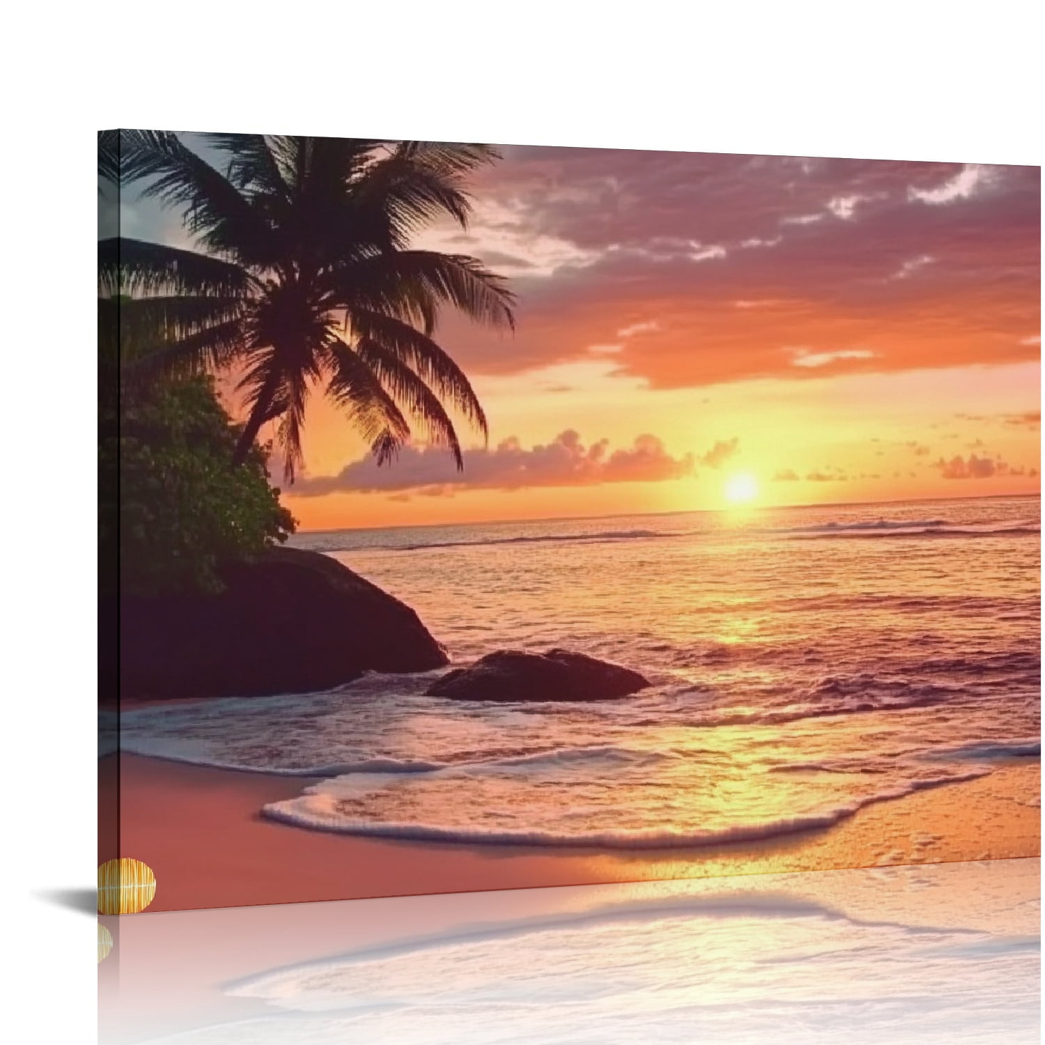 SHERONV Tropical beach sunset Banner with lanyard Wall painting poster ...