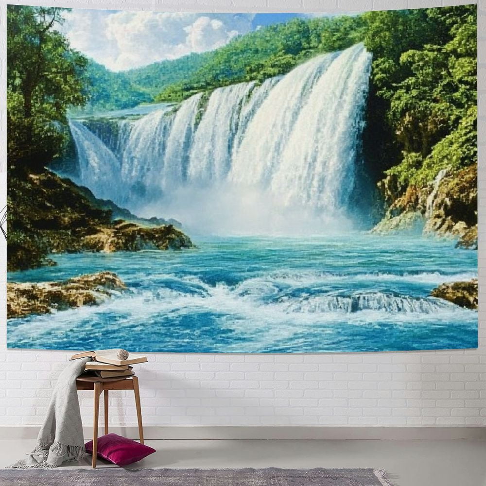 SHERONV Waterfall Tapestry, Cascade in The Forest Tropical Waterscape ...