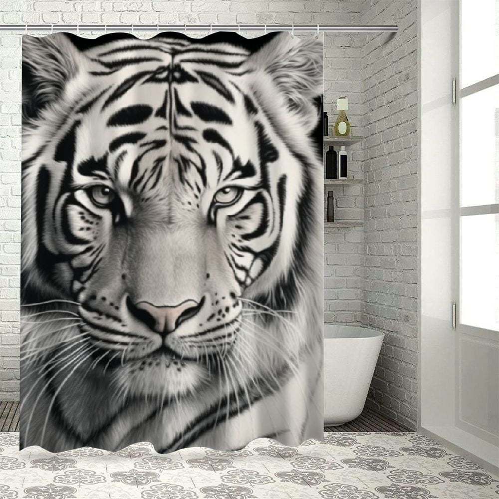 SHERONV White Tiger Bathroom Decor Set - Colorful Luxurious Graphic ...