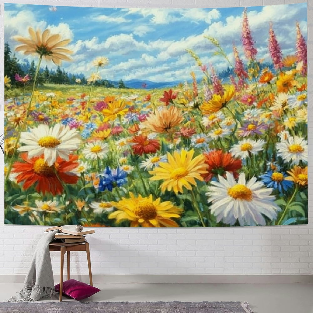 SHERONV Wildflowers Tapestry Wall Hanging Unique Style Graphic ...