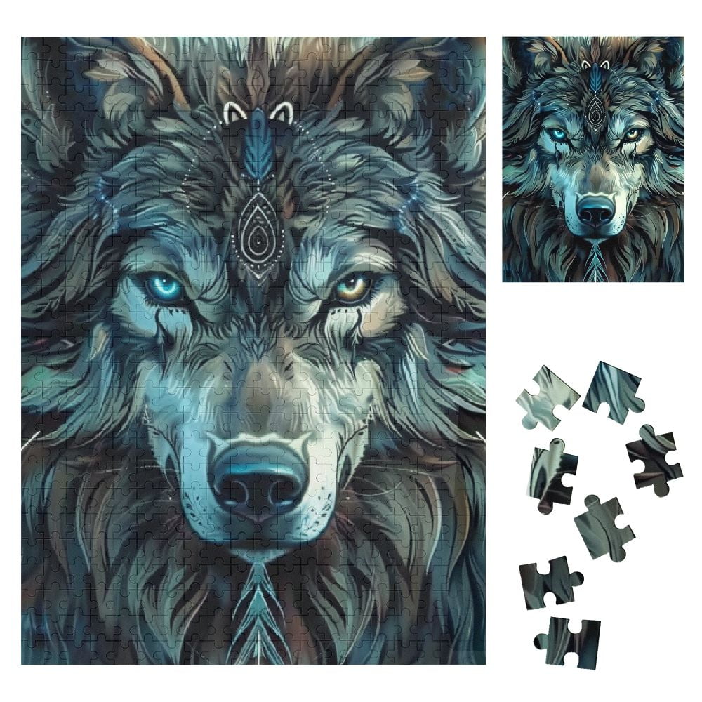 SHERONV Wolf Arrows Digital Art Wooden Jigsaw Puzzle Vertical ...