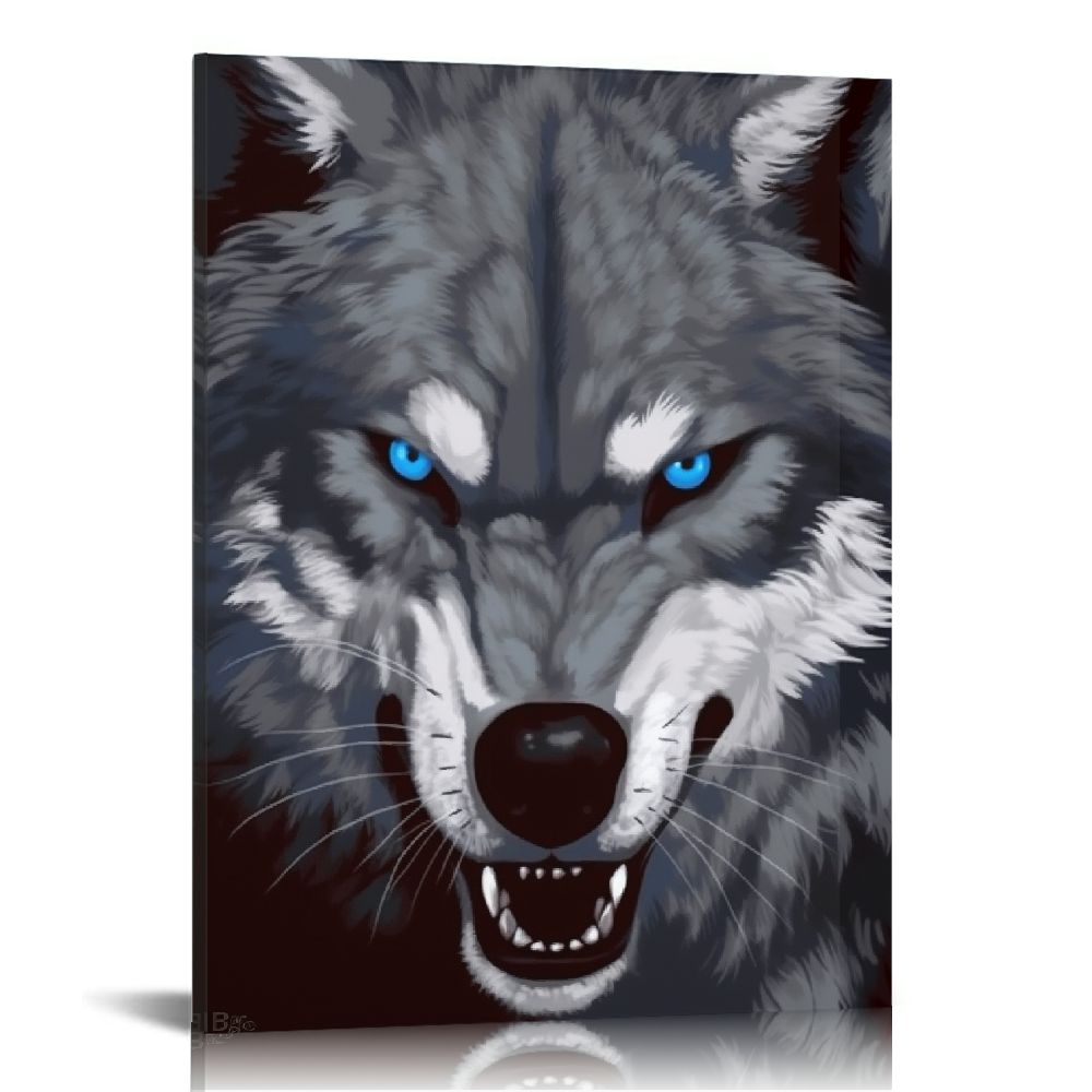 SHERONV Wolf Blue Eyes Fangs Fine Art Aesthetic Poster & Print Wall ...