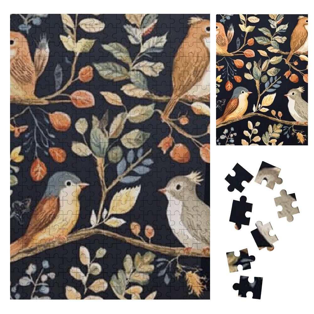SHERONV Wooden Jigsaw Puzzle - Pattern, Bird, Squirrel Vertical Puzzle ...