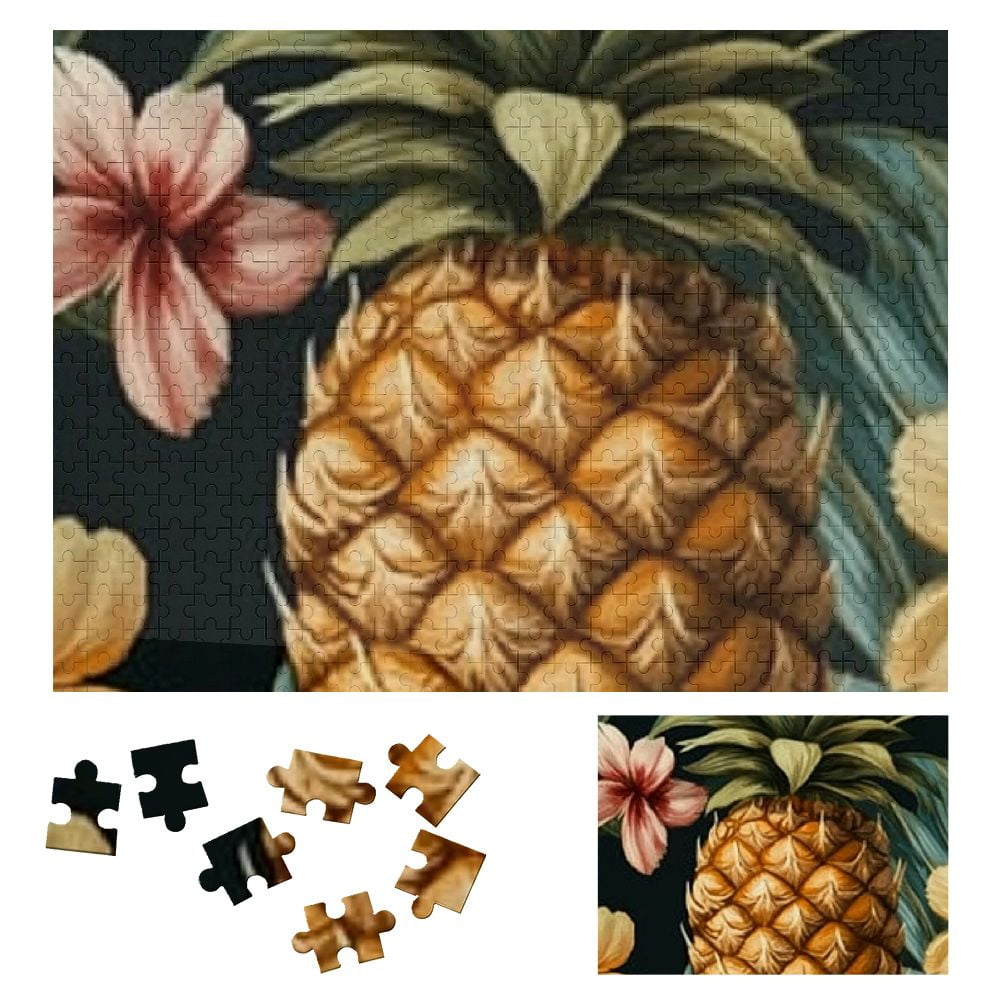 SHERONV Wooden Jigsaw Puzzle Pineapple Tropical Leaves Flowers Eco ...