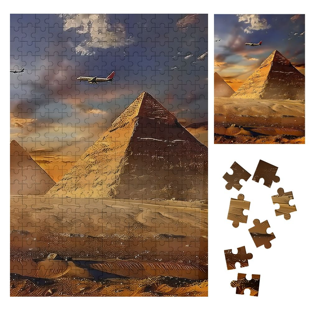 SHERONV Wooden Jigsaw Puzzle - Pyramids, Plane, Desert Theme Vertical ...