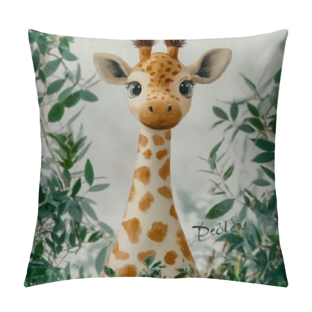 SHERONV Woodland Animal Pillow Covers,Inspirational Quotes Kids Animals ...