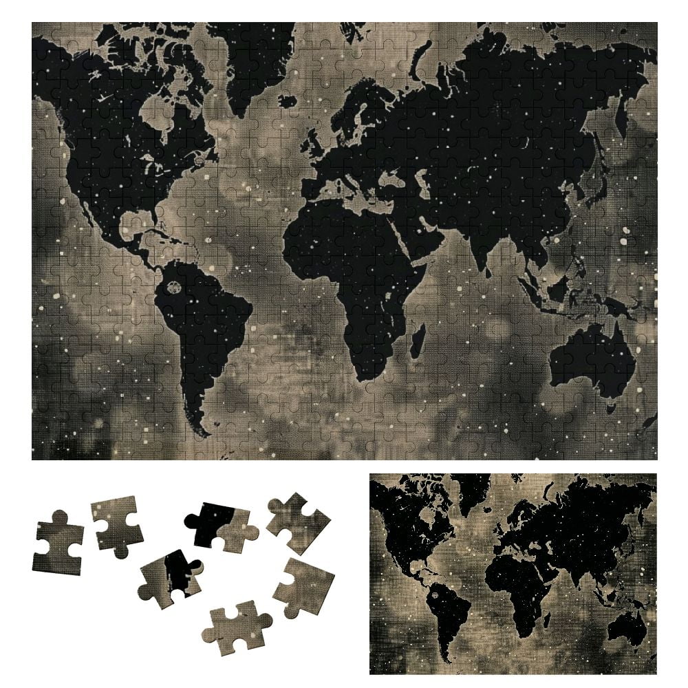 SHERONV World Map Stars Wooden Jigsaw Puzzle Challenging Difficult Wood ...