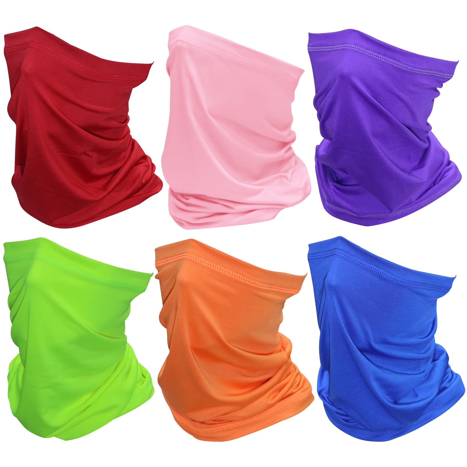 SHEVERCH 6 Pack Neck Gaiter Face Mask Sun Protection Cooling Bandana ...