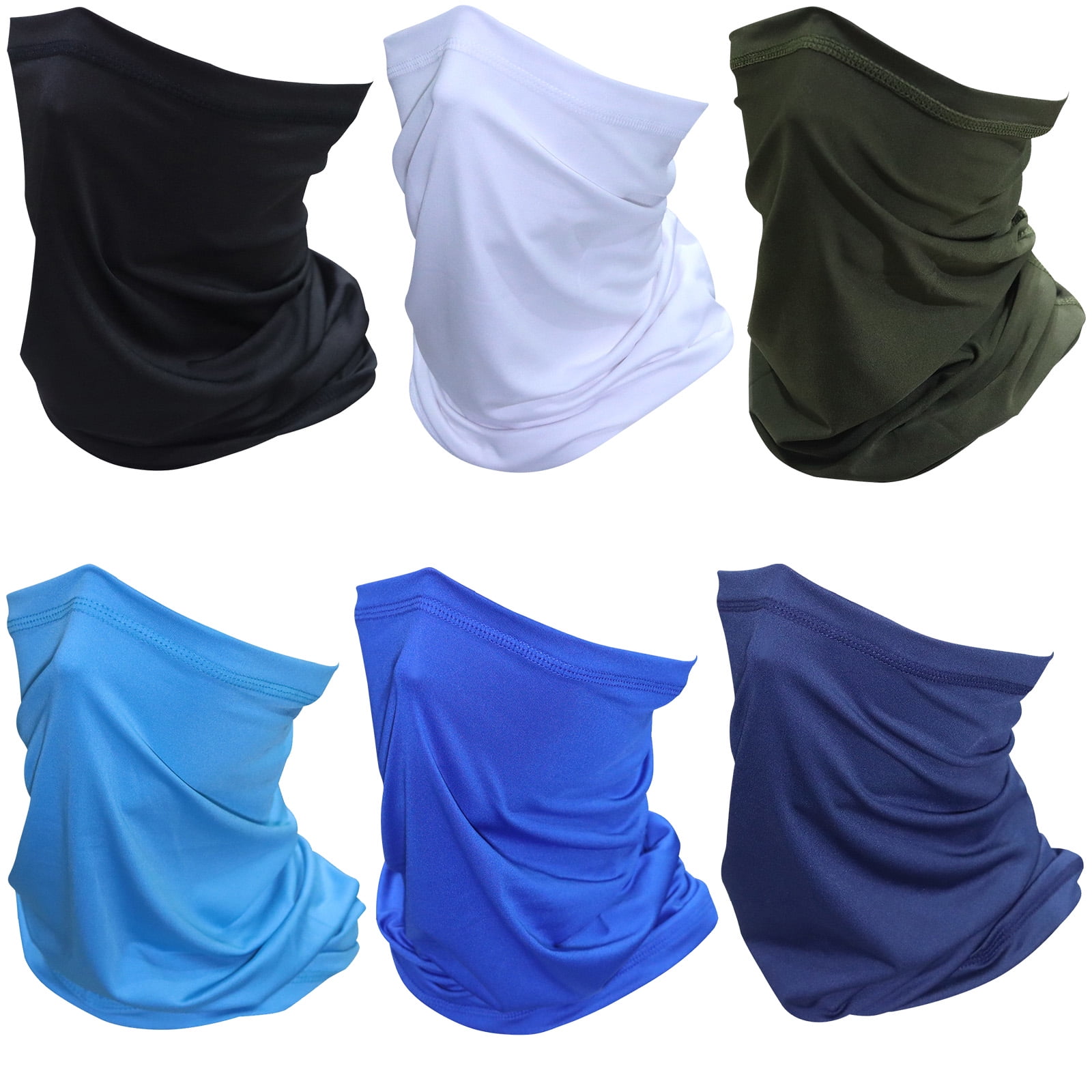 SHEVERCH 6 Pack Unisex Gaiter Face Mask, Balaclava, Running Bandana ...