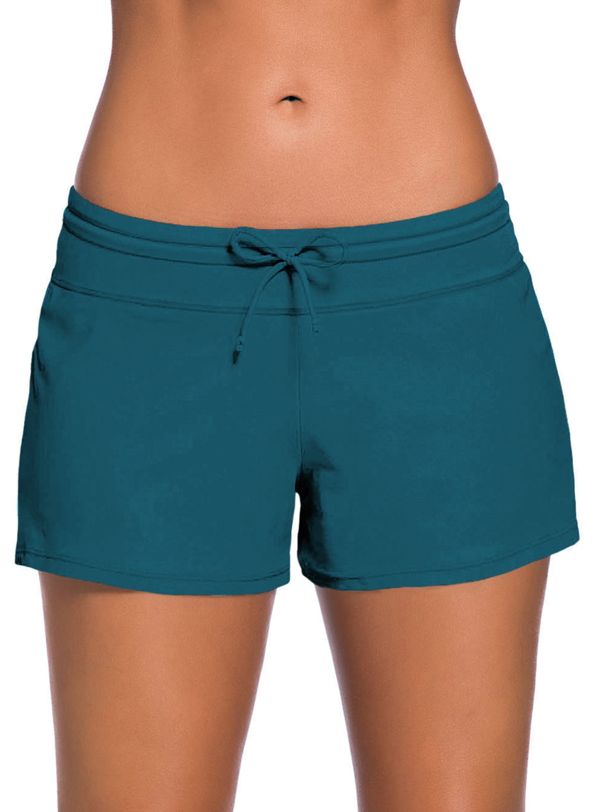 SHEWIN Ladies Board Shorts Summer Tankini Bottoms with Front Tie ...