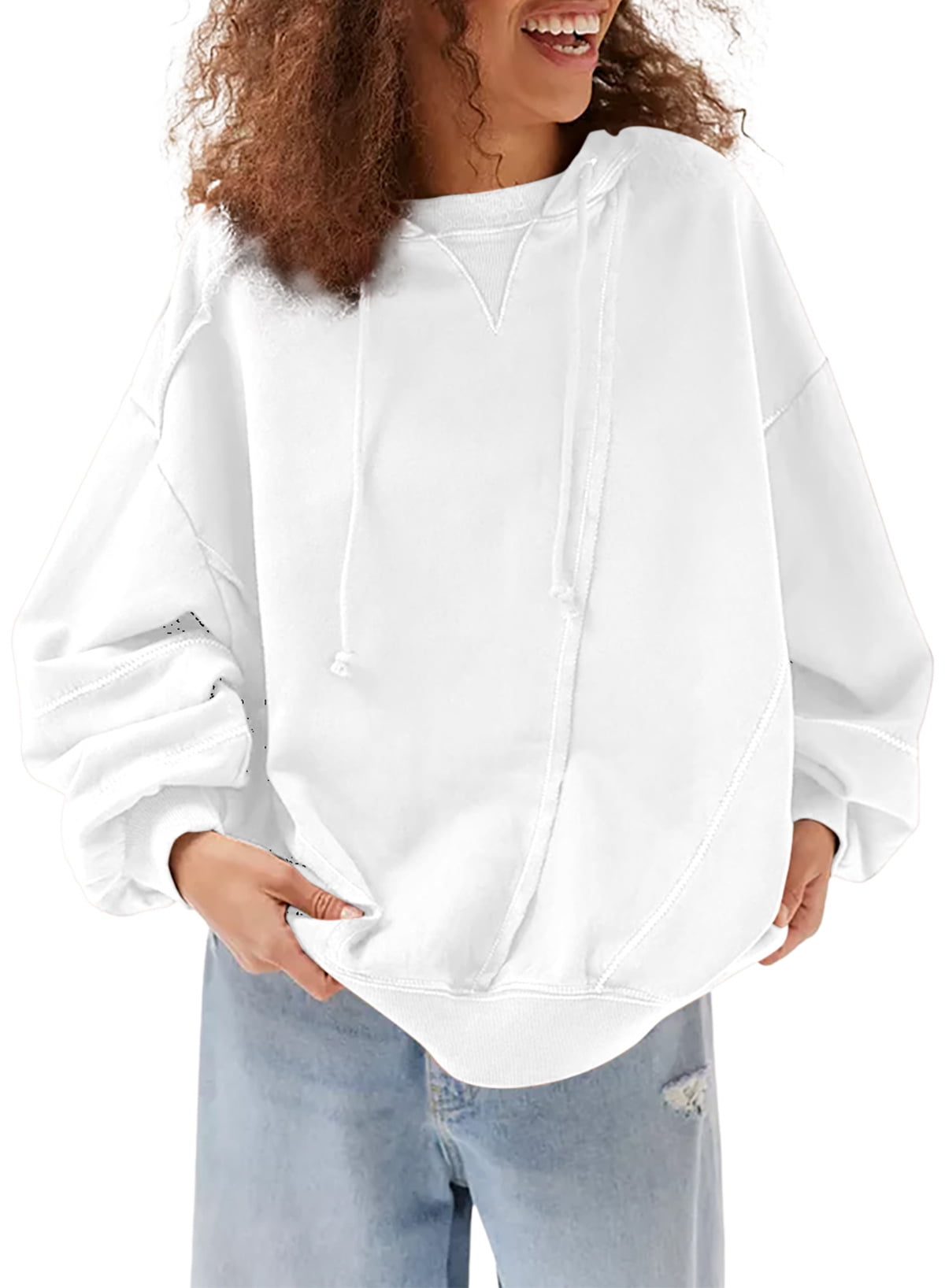 SHEWIN Sweatshirt for Women Oversized Hooded Sweatshirts Casual Long ...
