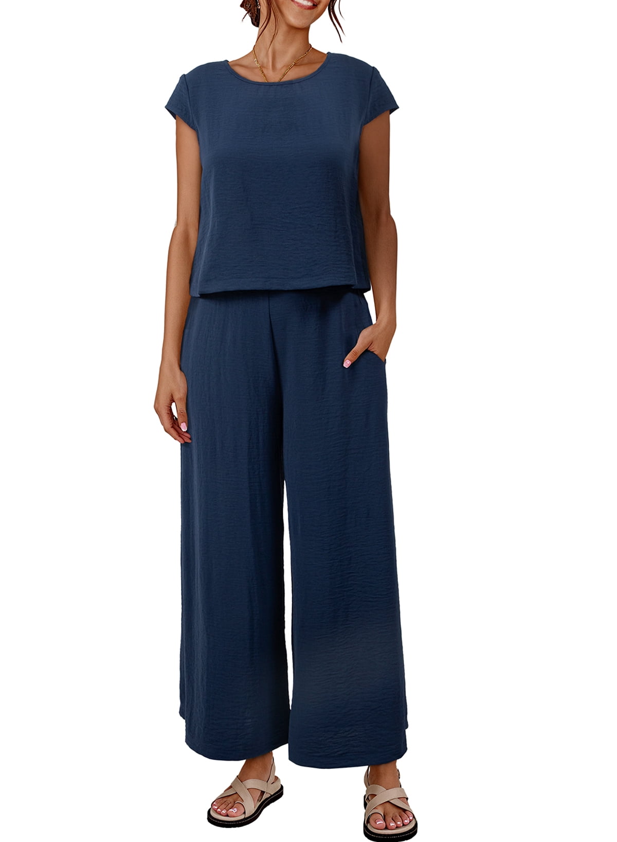 SHEWIN Outfits Sets for Women Textured Matching Set Sweatsuit Summer ...