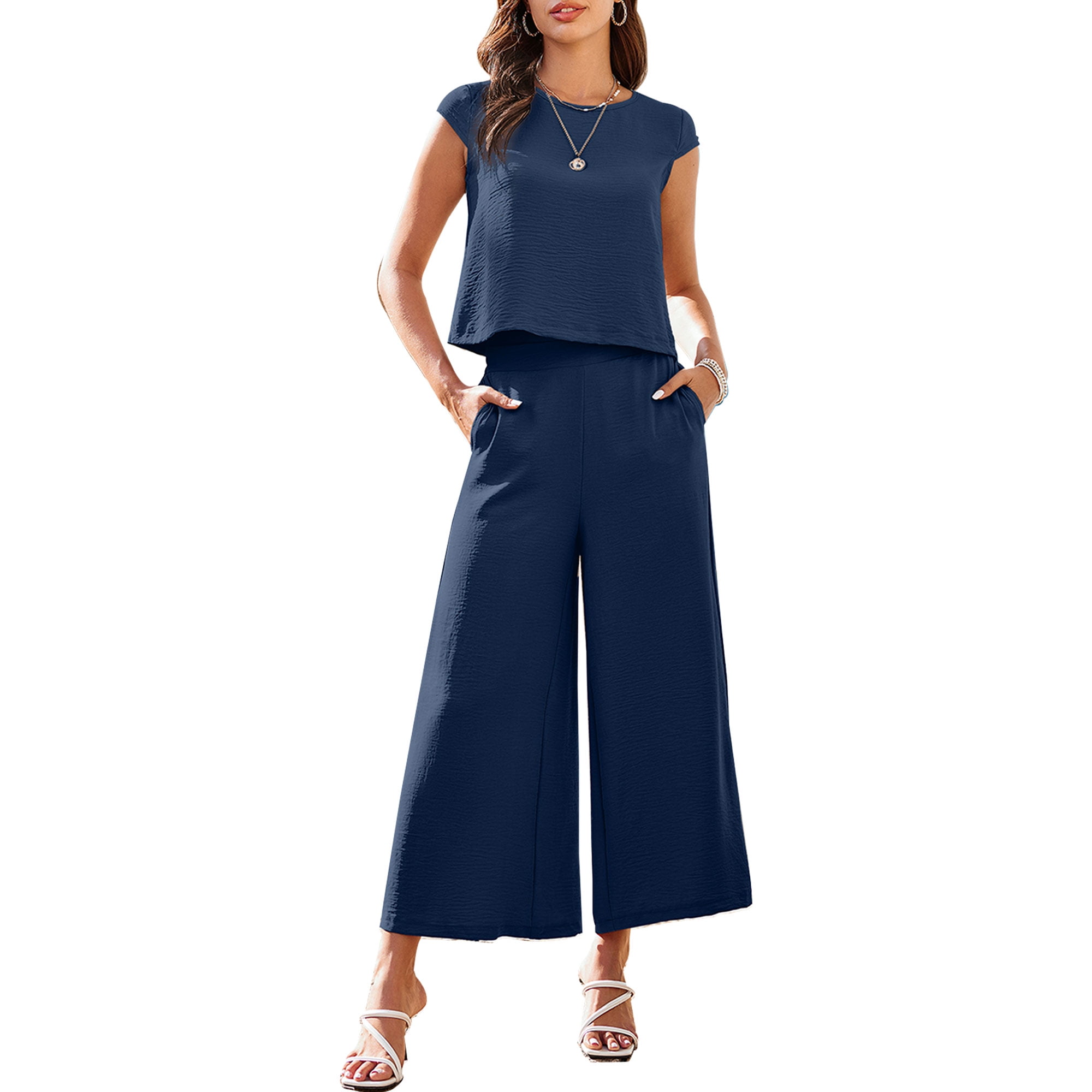 SHEWIN Womens 2 Piece Sets Casual Sets Summer Outfits for Women Top and ...