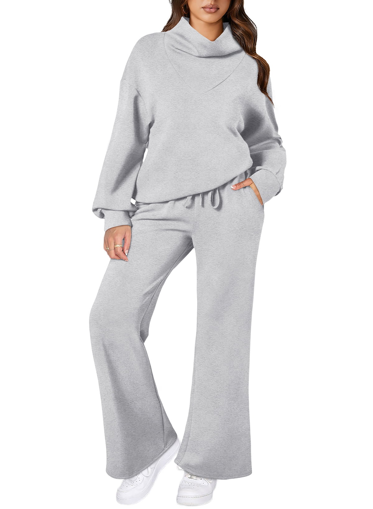 SHEWIN 2025 Fall Sweatsuit Sets Women's 2 Piece Outfits Sets Swing Neck ...
