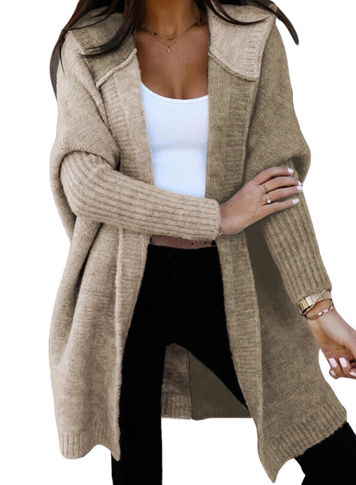 SHEWIN Women's Cardigan Sweaters Hooded Oversized Open Front Chunky ...