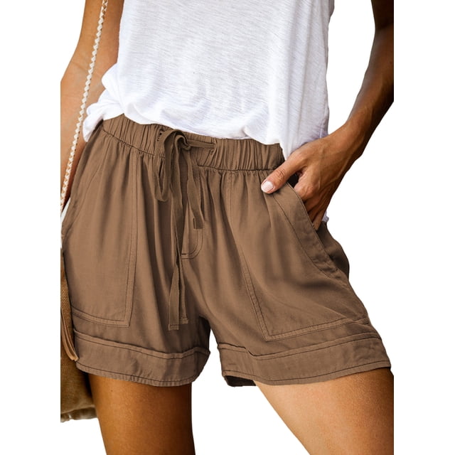 SHEWIN Women's Comfy Drawstring Shorts, Casual Mid Rise Sports Pants ...
