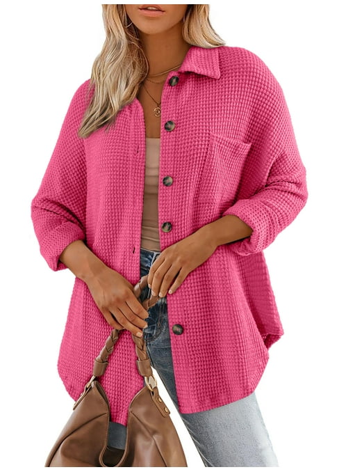 DOUBLJU Women's Long Sleeve Button Closure Tight Fitting Basic Down ...