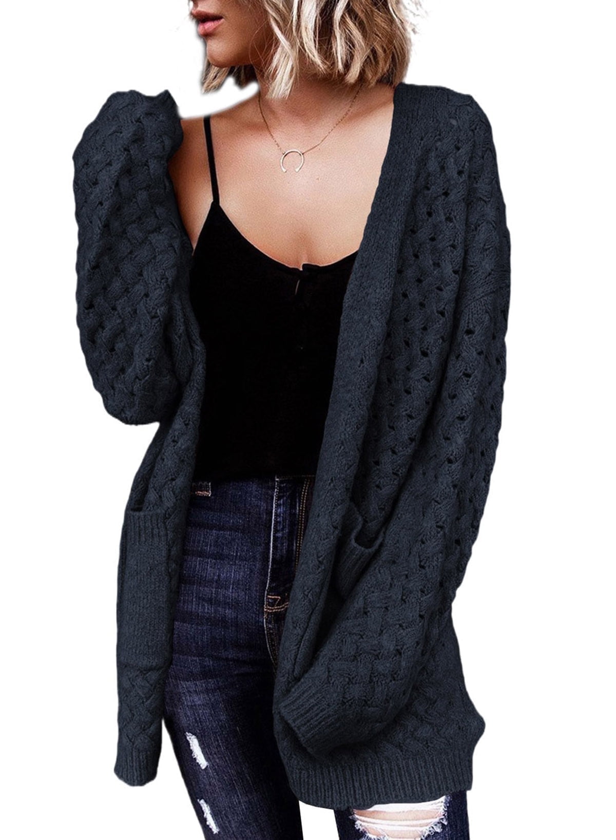 SHEWIN Open Front Cardigans for Women Oversized Cardigan Sweaters Long ...