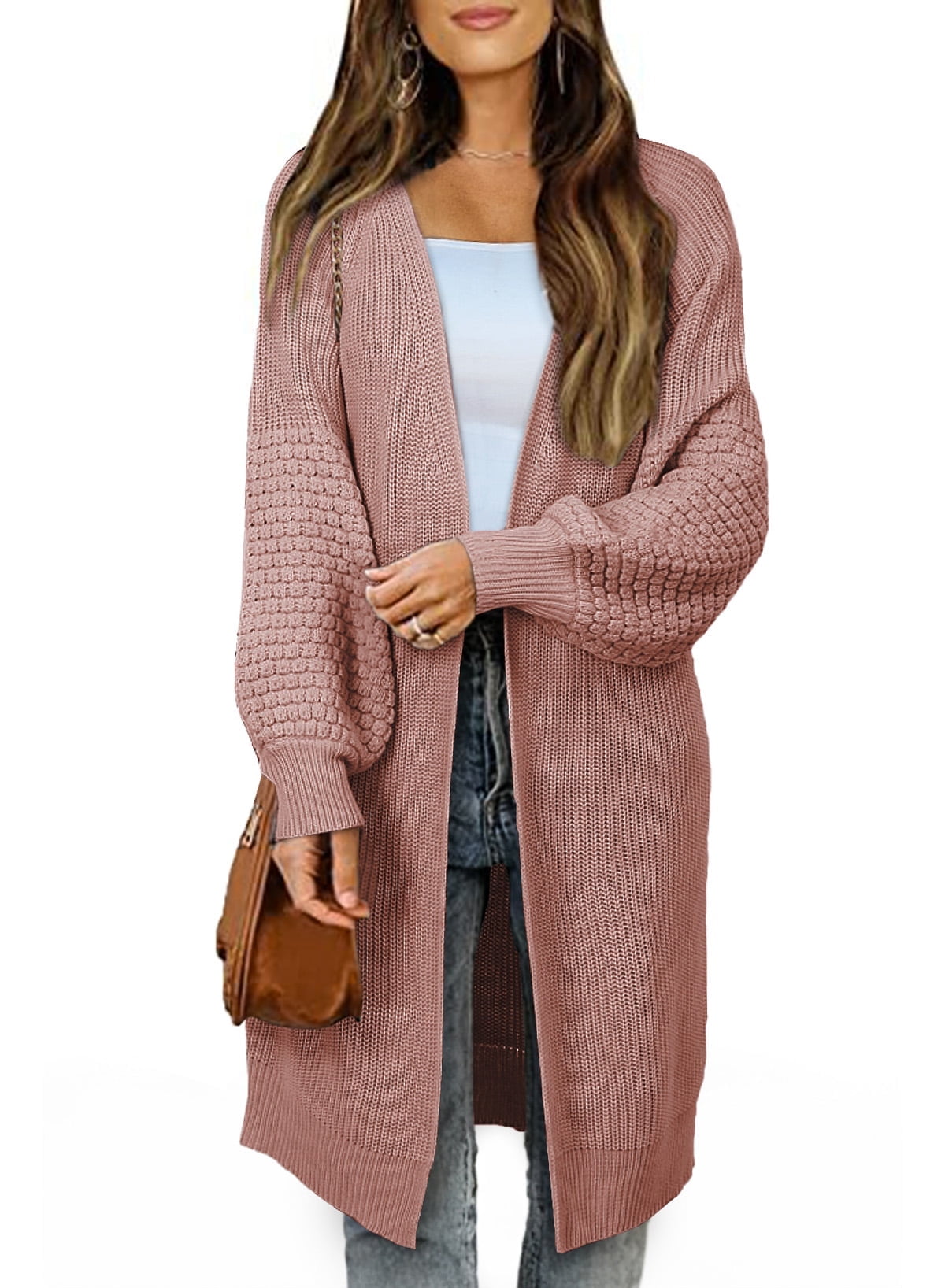 SHEWIN Womens Sweaters Cardigan Long Sleeve Chunky Cable Knit Cardigans ...