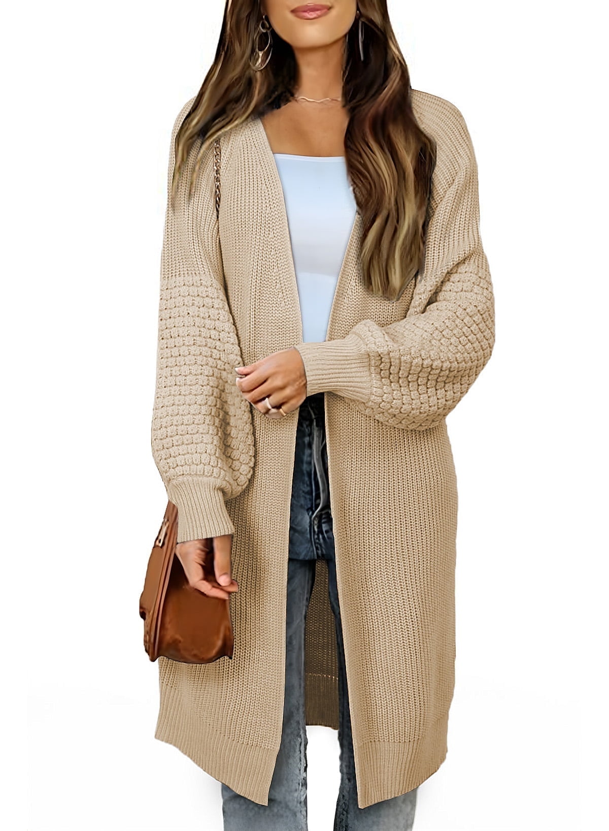 SHEWIN Womens Sweaters Cardigan Long Sleeve Chunky Cable Knit Cardigans ...