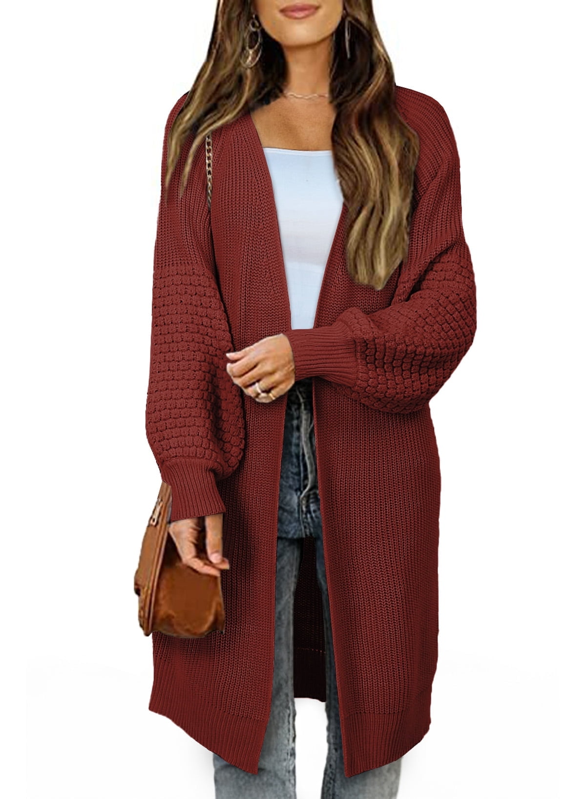 SHEWIN Womens Sweaters Cardigan Long Sleeve Chunky Cable Knit Cardigans ...