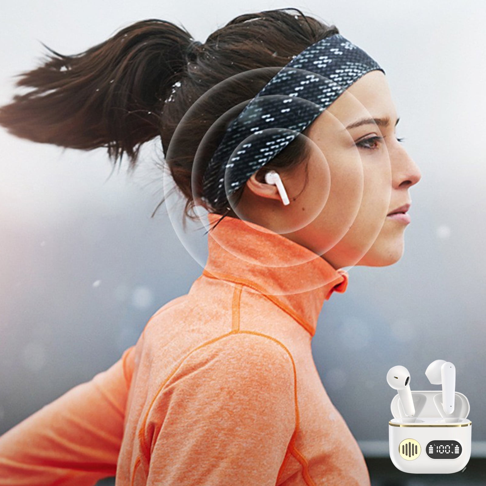 SHEYAGN Bluetooth Headphones with Led Digital Display Wireless Earbuds ...