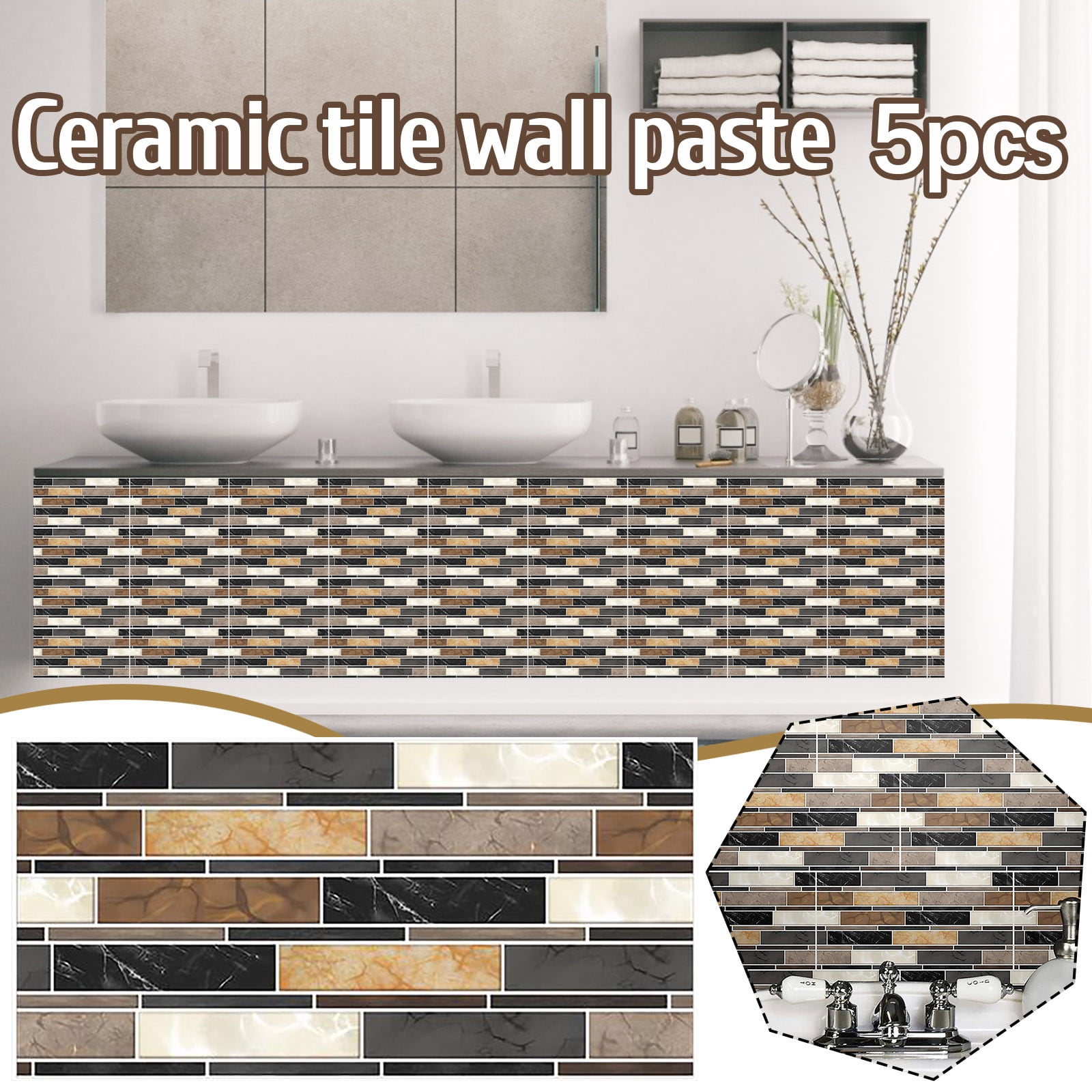 SHEYAGN Ceramic Paste Wall Paste Brick Grain Crystal Film Ceramic Tile ...
