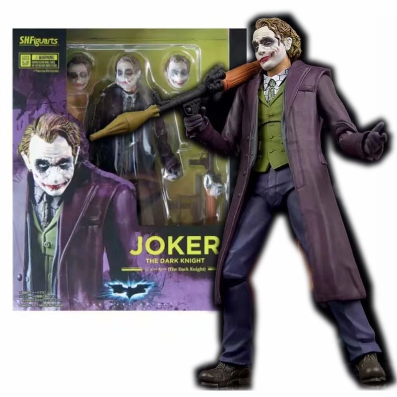 SHF Joker Heath Ledger movable joints changeable face boxed figure ...