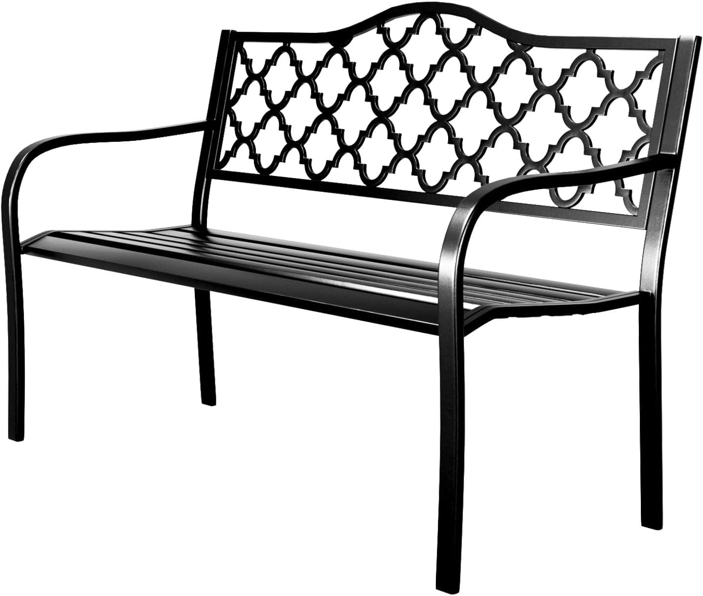 SHGJ&SOFT Outdoor Bench, Garden Bench, Cast Iron Metal Frame Patio Park ...