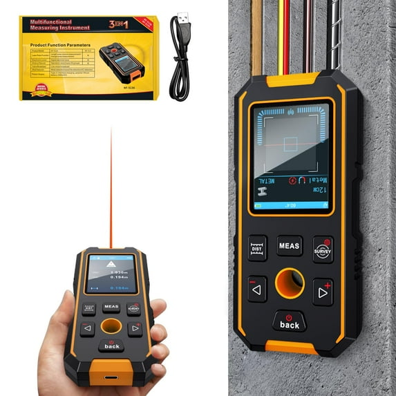 SHGMEET Stud Finder Wall Scanner - with Laser Distance Meter & Digital ...