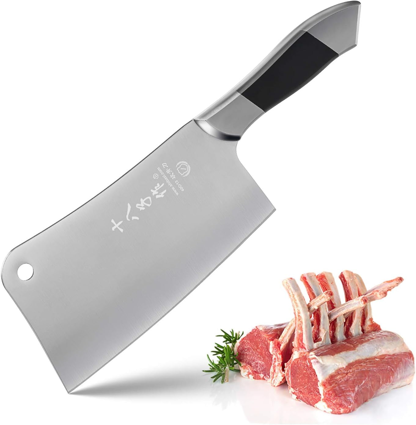 SHI BA ZI ZUO Heavy Duty Stainless Steel Bone Cleaver Knife for Home ...