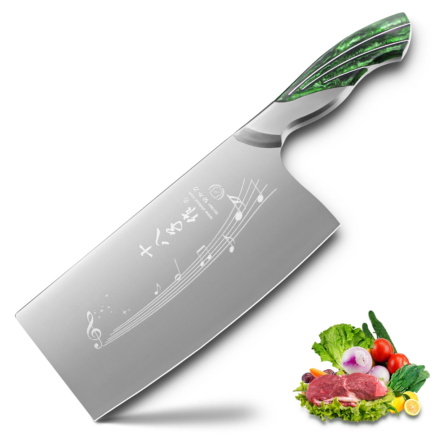 SHI BA ZI ZUO Vegetable Knife 7-inch Ultra Sharp Meat Cleaver Knife ...