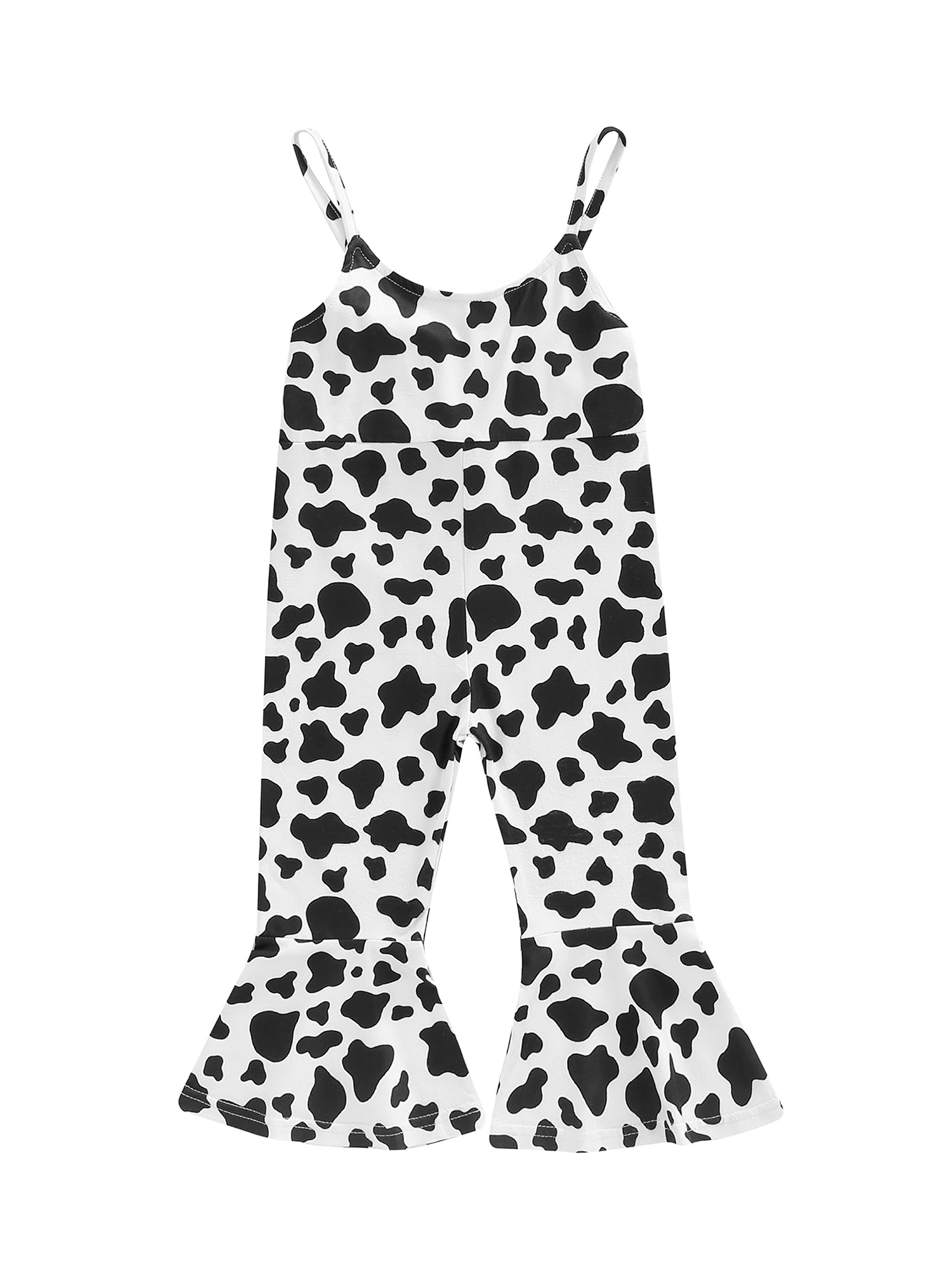 SHIBAOZI Toddler Baby Girl One Piece Outfit Bell Bottom Suspender Jumpsuit Halter Sleeveless ...