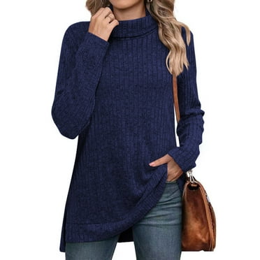 Eytino Womens Fall Long Sleeve Tunic Tops Casual Crew Neck Dressy Shirt ...