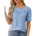 Shibever Tops For Women Crew Neck Shirts Summer Short Sleeve Tshirt