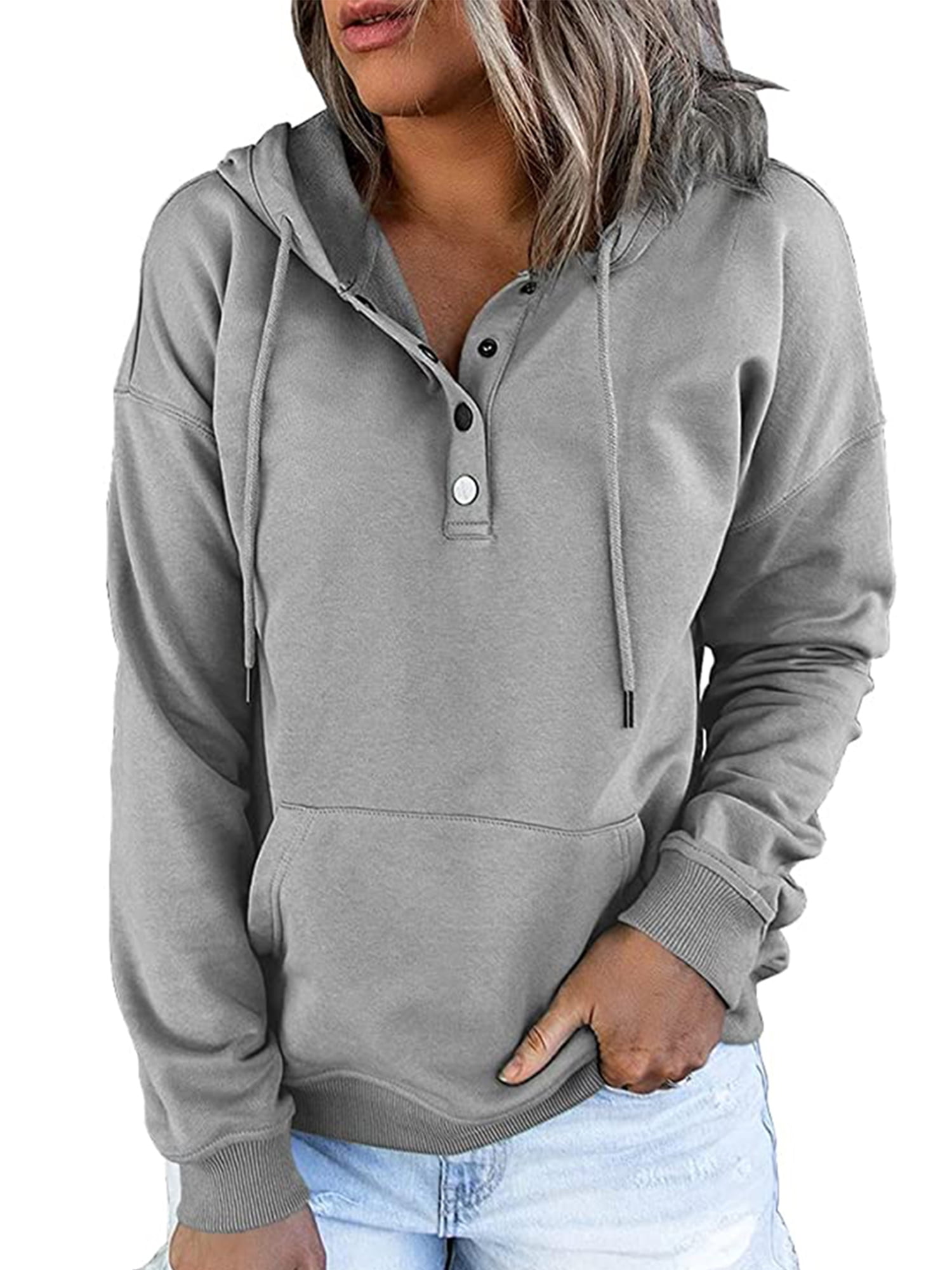 SHIBEVER Women Hoodies Casual Loose Fit Long Sleeves Hoodie Fashion ...