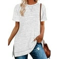Shibever Womens Summer Tops Short Sleeve Casual Tunic Loose
