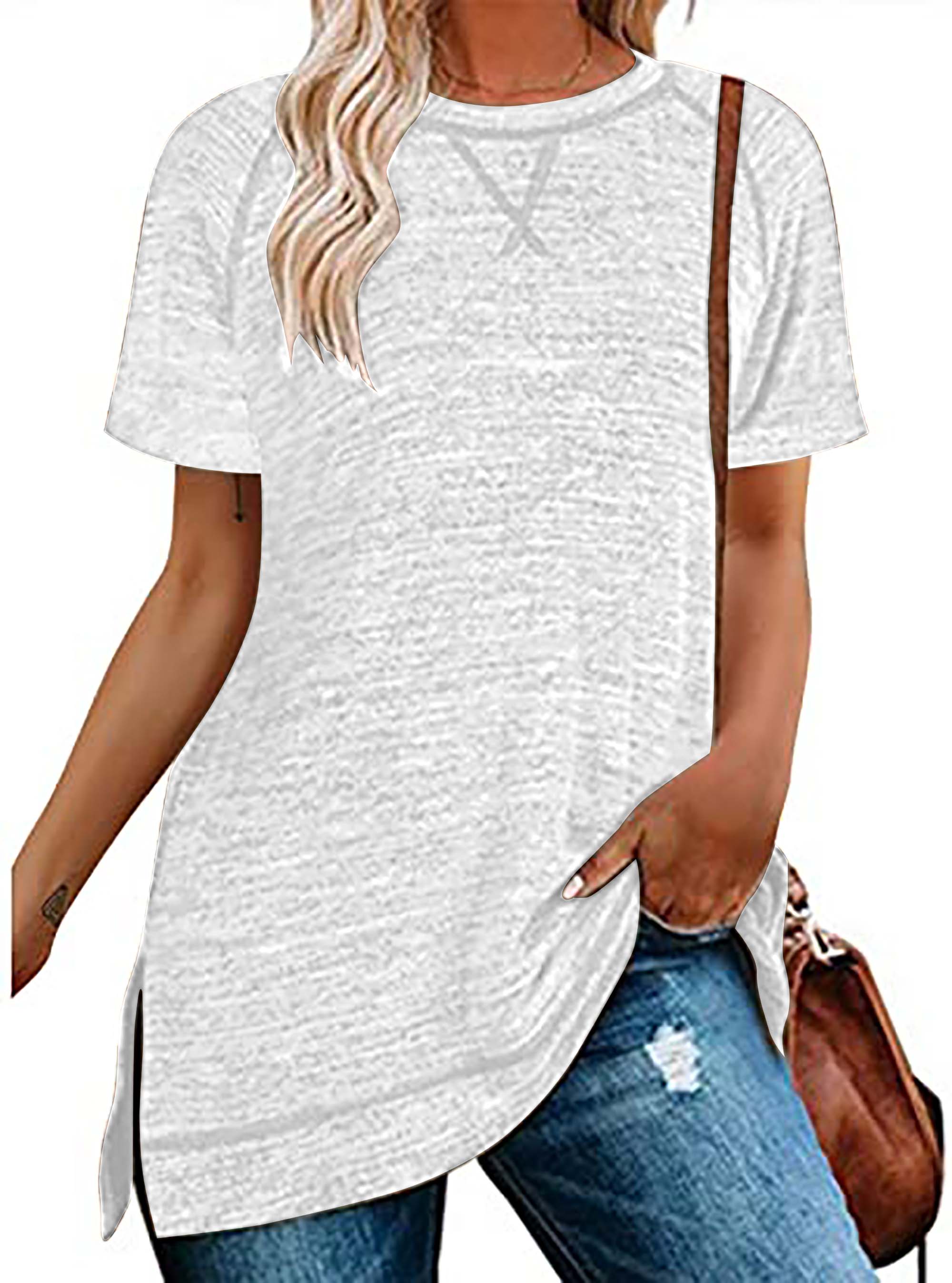 Made by Olivia Women's Solid Casual Summer Side Shirring Scrunched ...