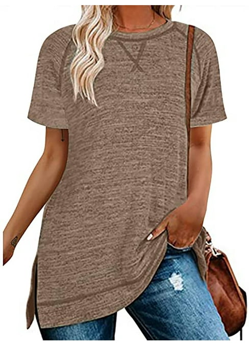 Pimelu Summer Tops for Women Trendy Women's 3/4 Sleeve Shirts Sunflower ...