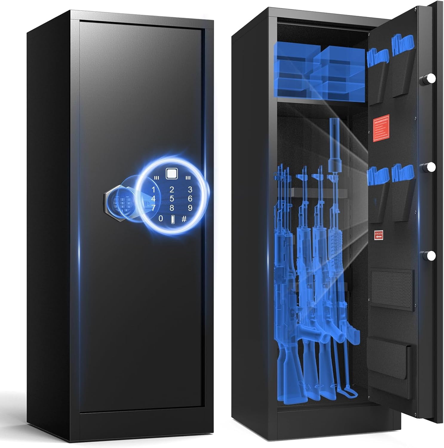 SHICHI 10-14 Gun Cabinet, Electronic Gun Safe for Rifles and Pistols ...