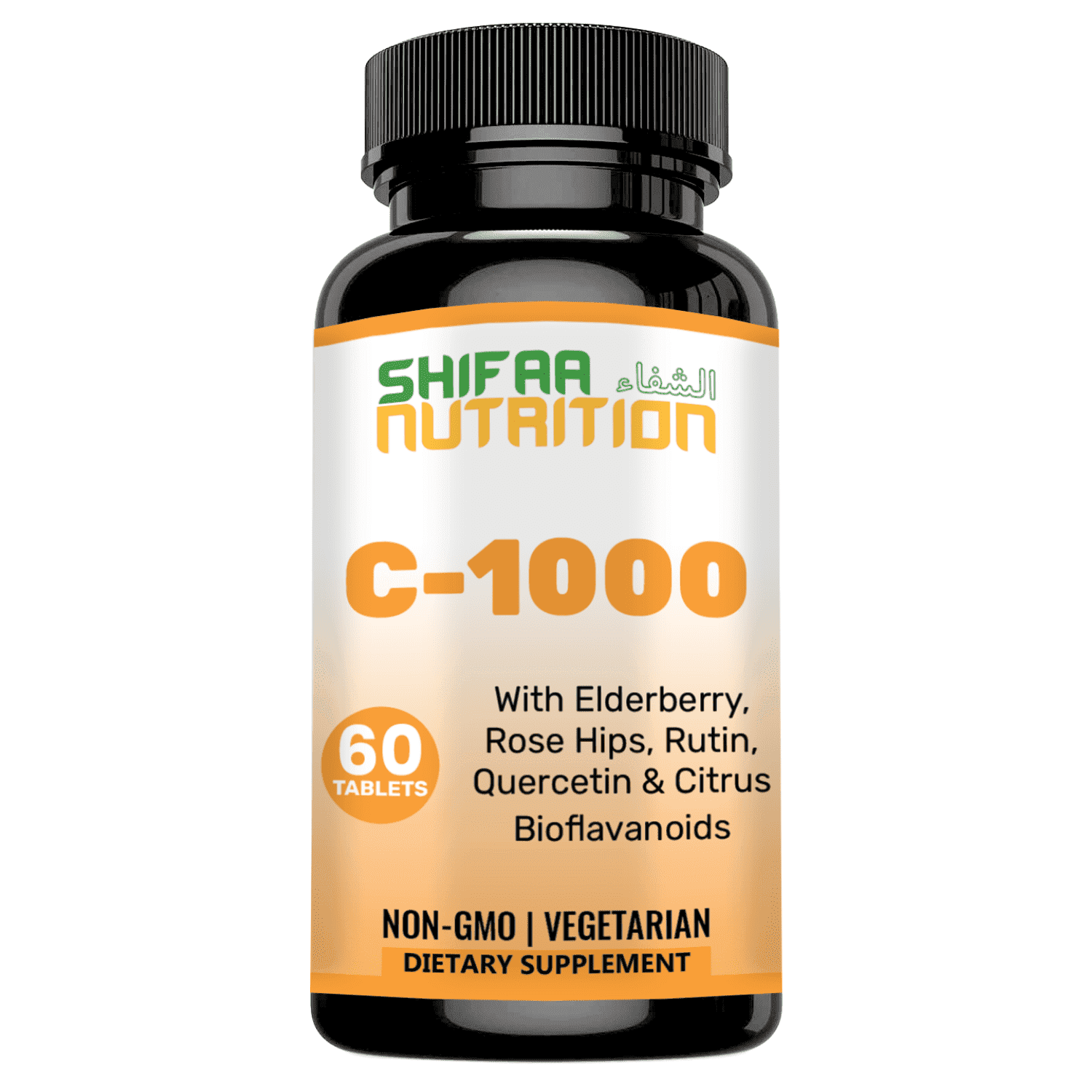 SHIFAA NUTRITION Vitamin C Supplement, Halal Tablets, 1000mg, 60 Ct ...