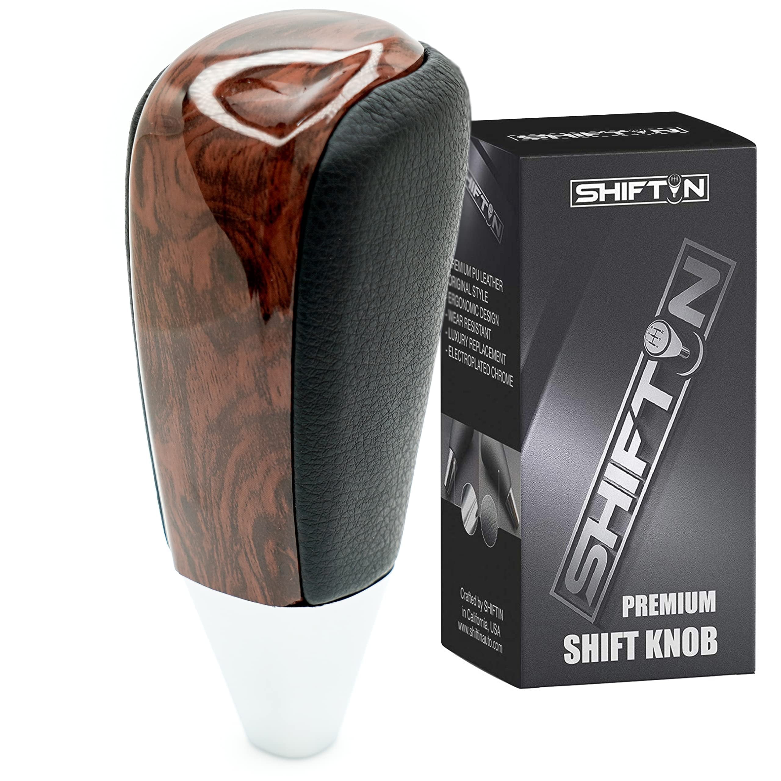 SHIFTIN Leather and Wood Gear Shift Knob for Toyota Land Cruiser ...
