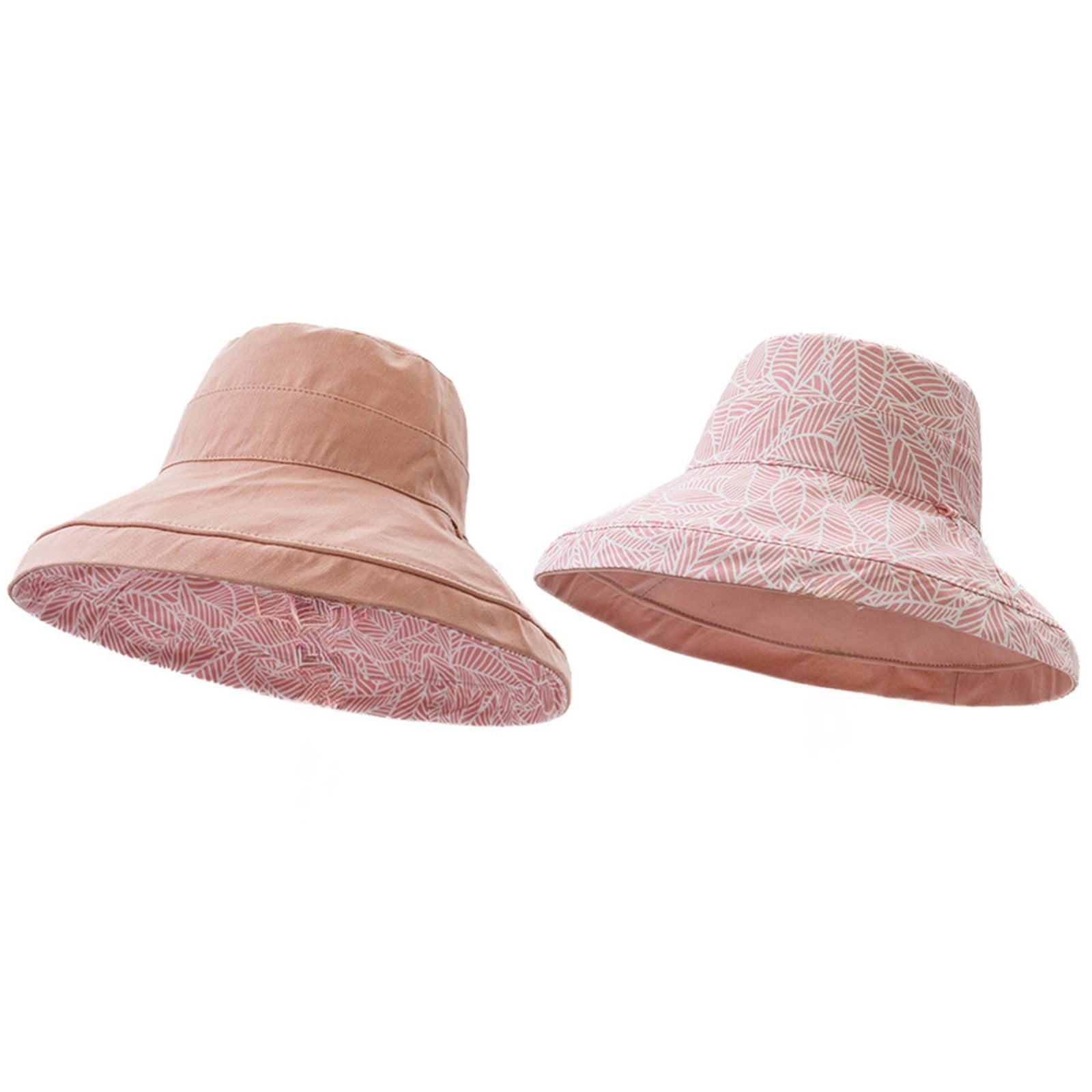 SHILEIOP Sun Hats For Women Reversible Solid Leaf Print Packable Sun ...