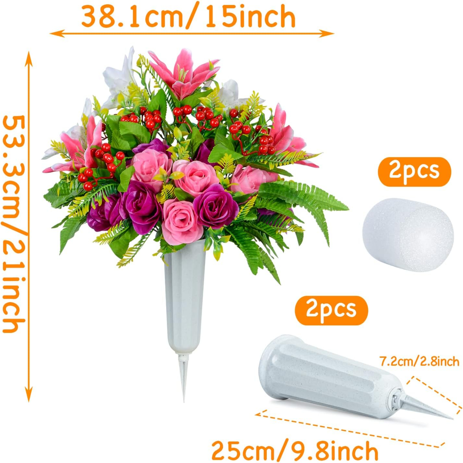 SHILIPHN Elegant and Beautiful Set of 2 Realistic Artificial Rose Lily ...