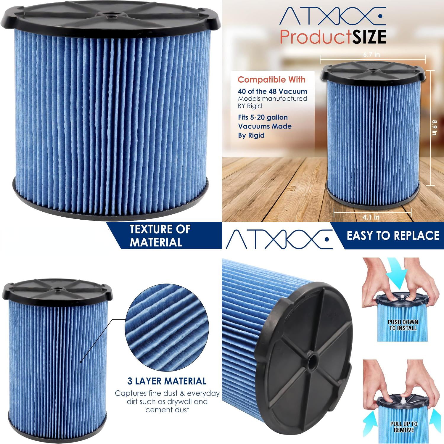 SHILIPHN Highly Efficient Replacement Wet/Dry VF5000 Cartridge Filter ...