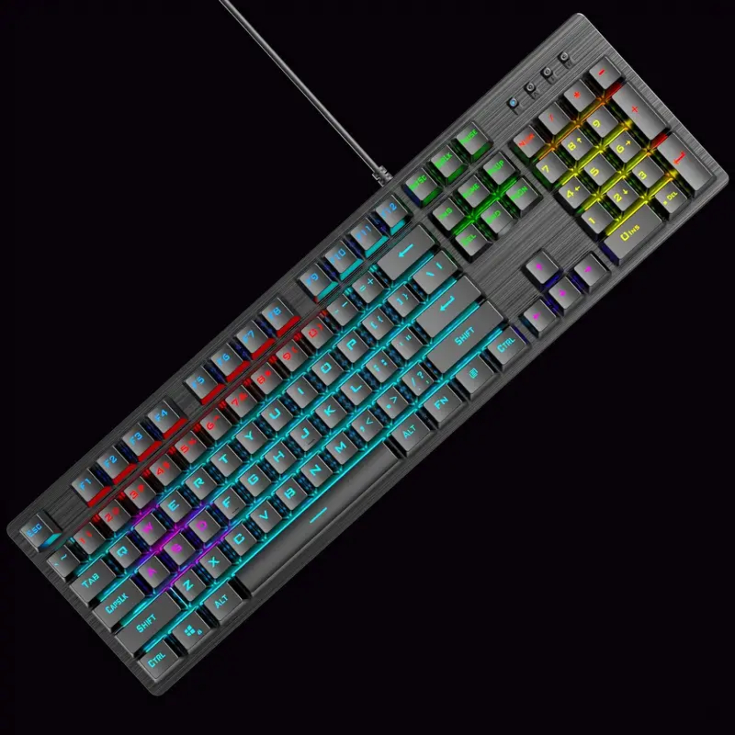 SHILIPHN Rainbow Blacklit Full Size Mechanical Gaming Keyboard with ...